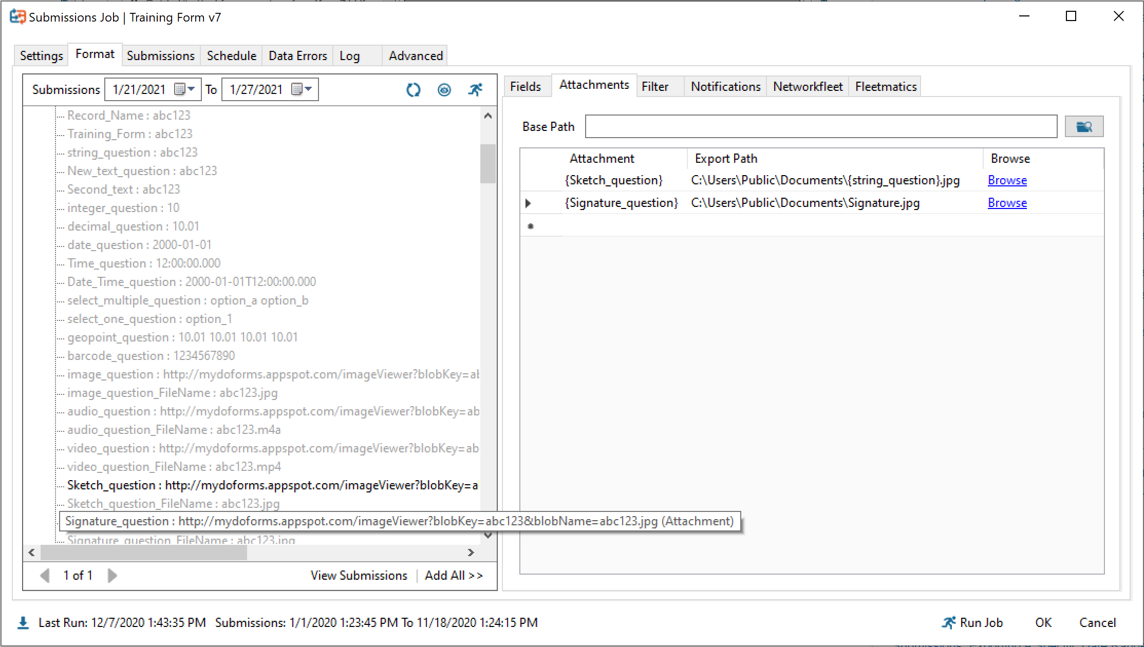 Submissions: Exporting Attachments – doForms Support