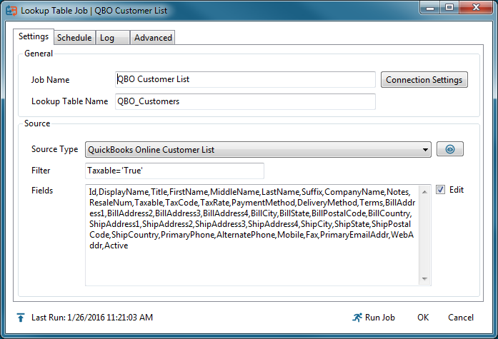 Lookup Table: From QuickBooks Online – doForms Support