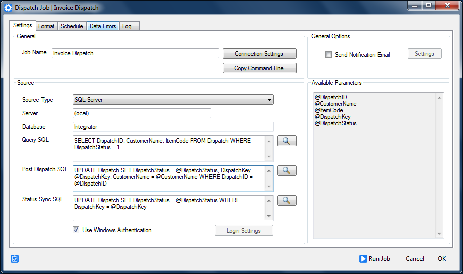 Dispatch From A Sql Source Doforms Support 7953