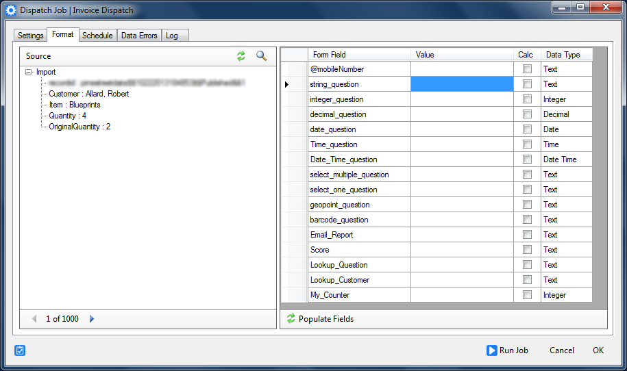 Dispatch From A Sql Source Doforms Support 4973