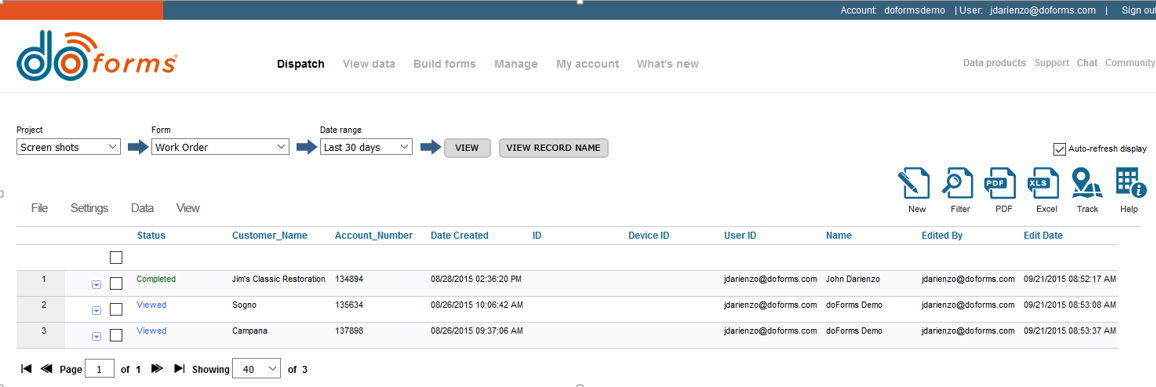 Dispatch – doForms Support